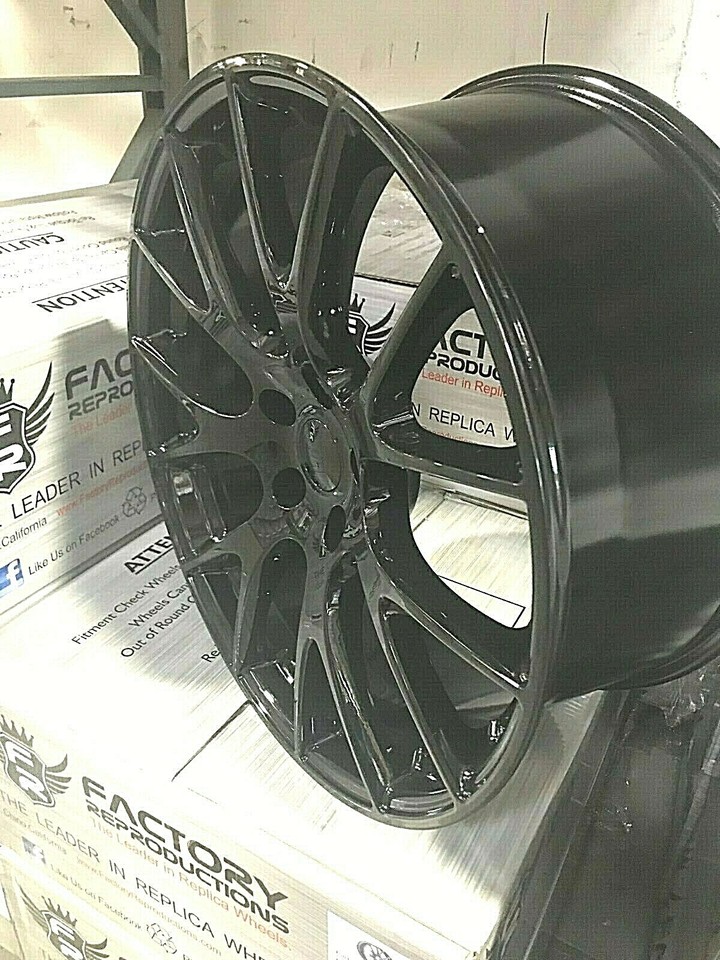 Fits 22" x 9" Hellcat Replica Wheels Rims Gloss Black For Dodge Durango ...