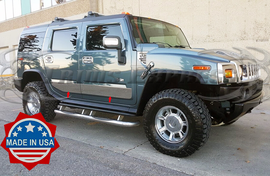 2003-2009 Hummer H2 Chrome Body Side Rocker Panel Trim Door Cover 6 ...