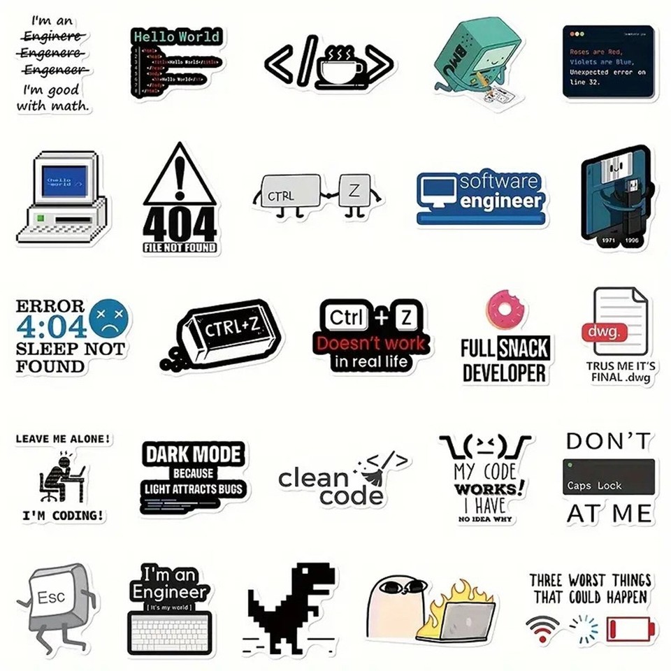 50pc Computer Program Ape Meme Sticker Pack Lot Laptop, Phone Case ...