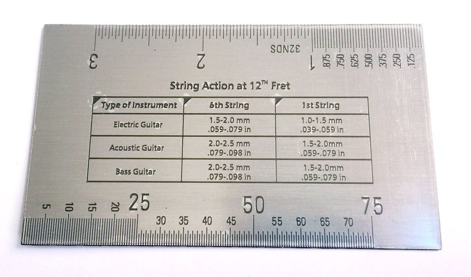 String Action Ruler Steel for Guitar Bass String Instrument Nut Saddle ...