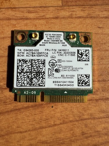 Intel Wireless-N 7260 WLAN WiFi 802.11 a/b/g/n + Bluetooth 4.0 Half ...