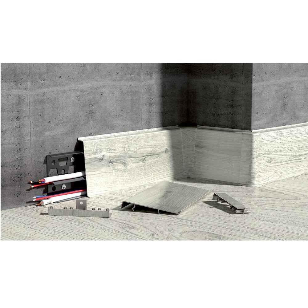 Skirting Board with Wire Cover Design Cezar High Line PVC Skirting 75mm ...