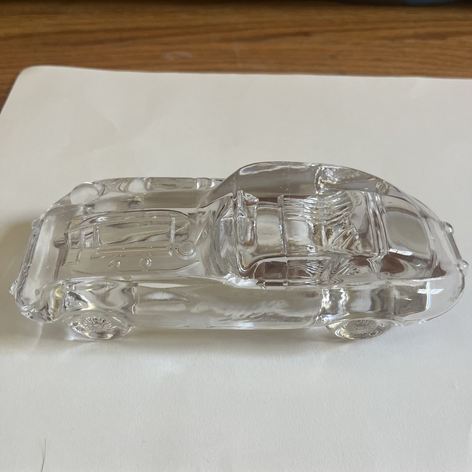 Jaguar Lead Crystal Glass Vintage Car Paperweight E-Type Desk Ornament ...