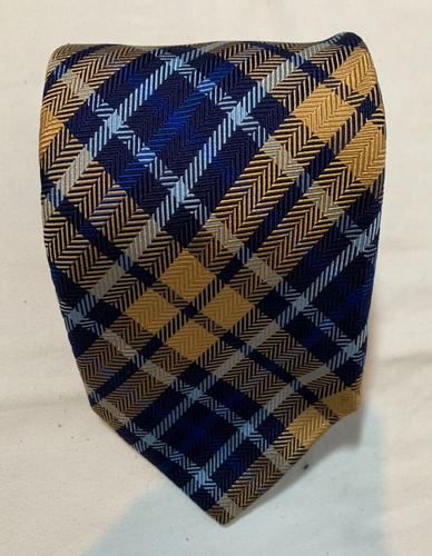 Austin Reed, Blue, Yellow, Black And White Checkered Tie. | eBay
