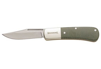 Browning Knife Folding Steam Bank 2.5" Stainless Blade Olive Nailnick ...