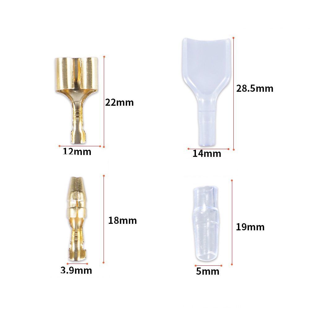 Into Two Terminal Connector Set Transparent Sheath Wire Connection Male ...