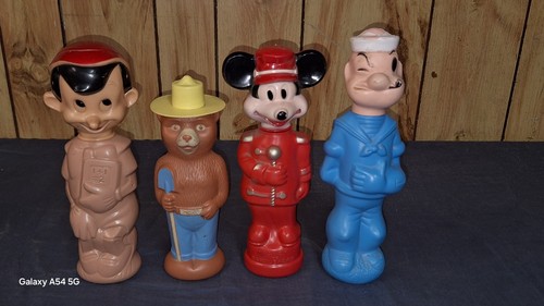 Vintage Lot Of 4 Colgate Soaky Soakie Bottles Mickey Smokey Popeye ...