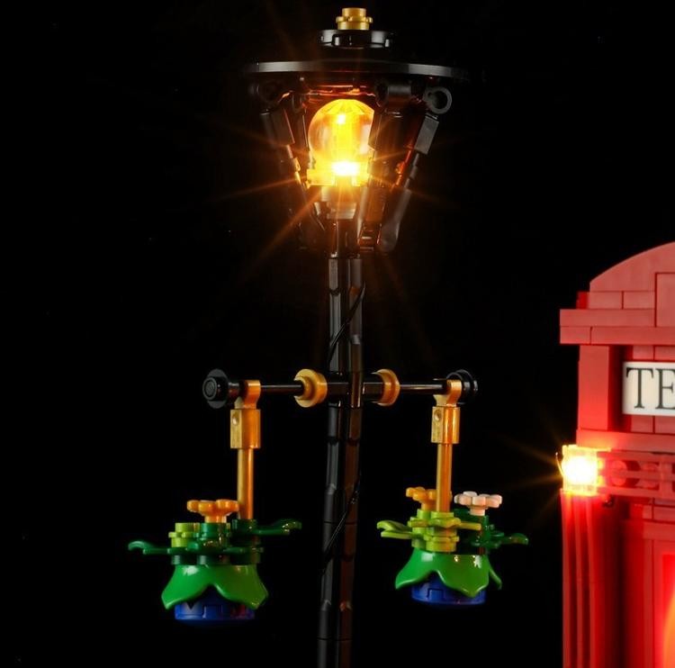 For Red London Telephone Box Light Kit Compatible with LEGO 21347 ...