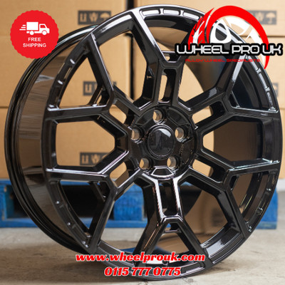 4 x 22" Thunder Style Alloy Wheels Gloss Black to fit RR Vogue (5x120 ...