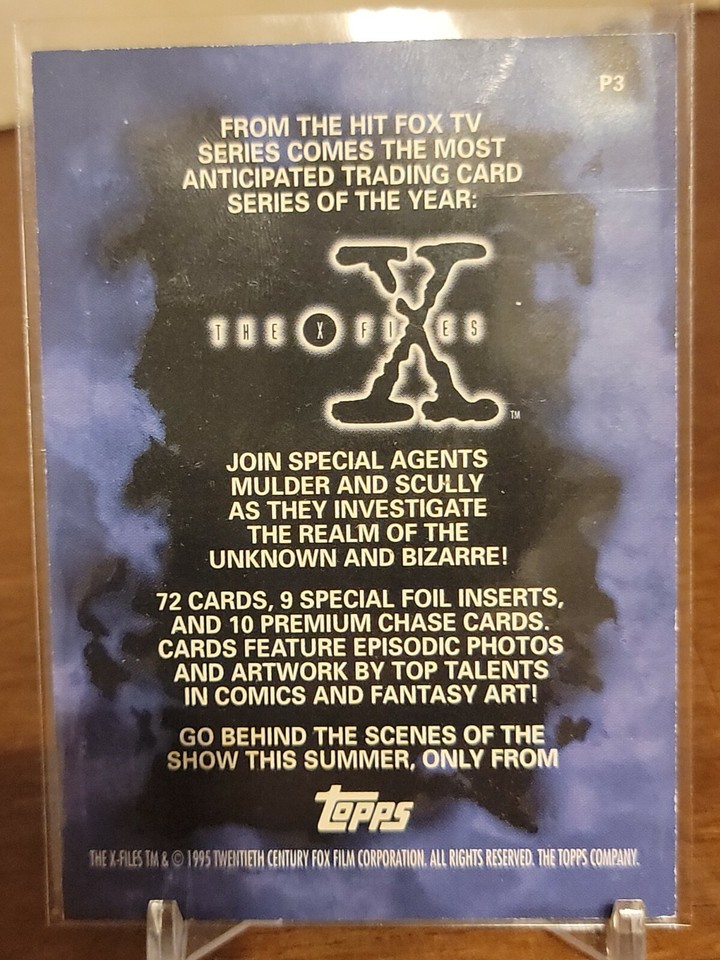 1995 TOPPS X FILES XFILES PREMIER EDITION TRADING CARDS PROMO CARD P3 ...