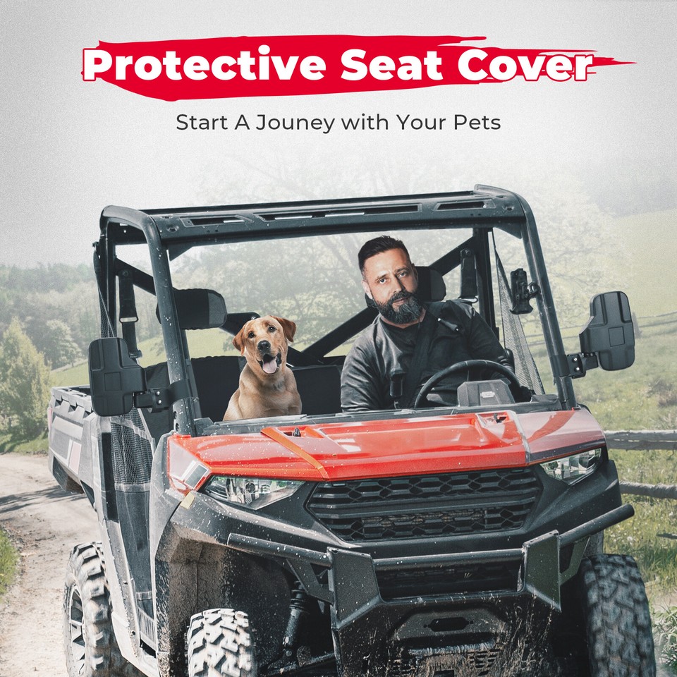 KEMIMOTO UTV Split Seat Cover Headrest for Polaris Ranger XP 1000 ...