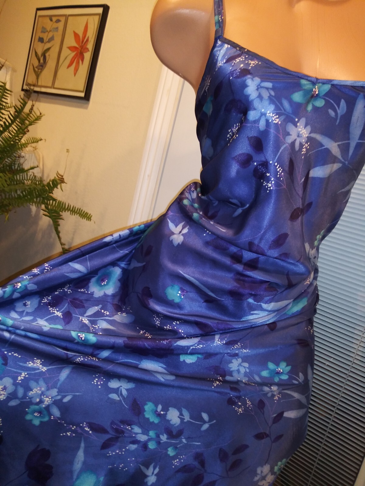 Satin Long Nightgown Sleep Gown Nightgown shiny gown … - Gem