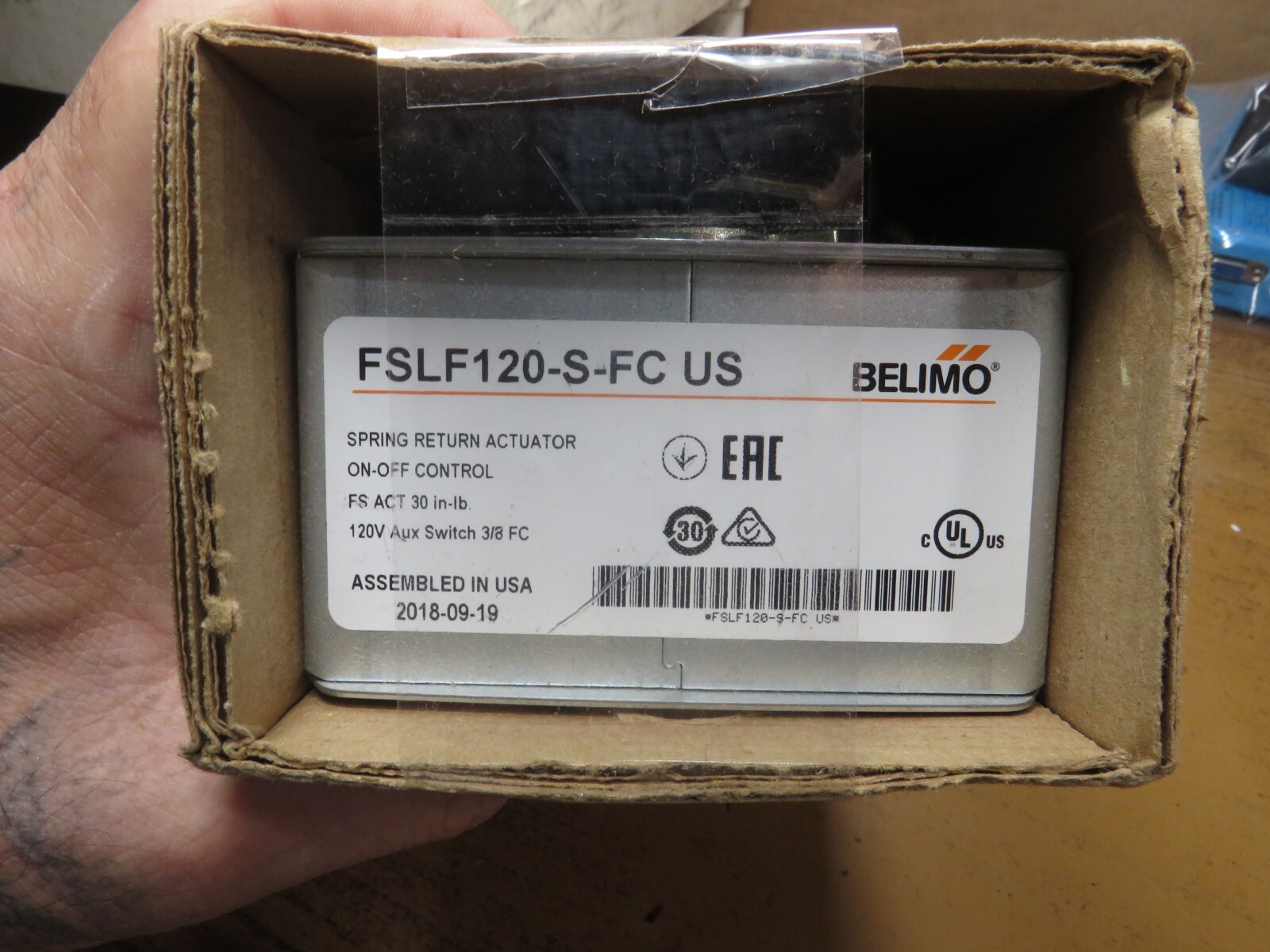 Belimo FSLF120.1 US Fire Smoke Actuator, 30in-lb 3.5Nm Spring Return ...