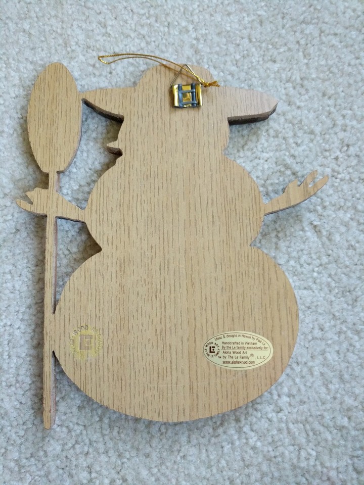 Handcrafted Aloha Wood Art by Le Family Christmas Holiday Snowman Wall ...