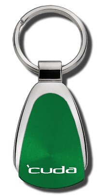 Plymouth 'Cuda Green Teardrop Shaped Key Chain Fob Ring Logo Official ...