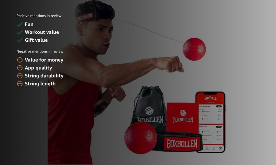Boxbollen box ball Game- Boxing reflex ball with adjustable strap + app ...