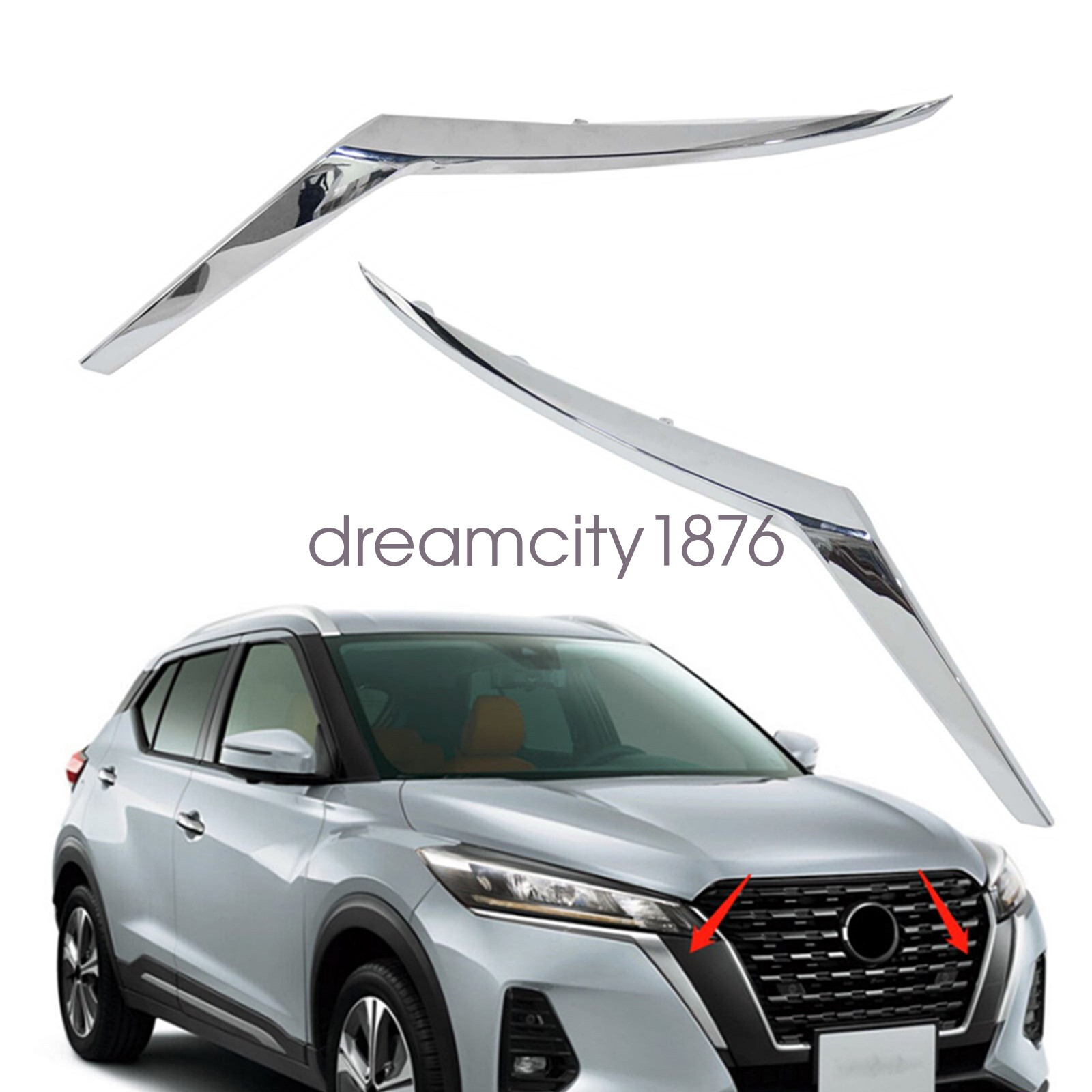 2x Left & Right Front Bumper Molding Trim Chrome For Nissan Kicks 2021 ...