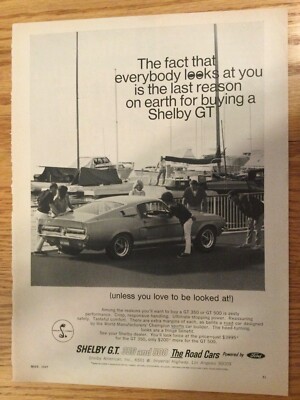 SHELBYADV36 Advertisement 1967 Shelby GT 350 GT 500 2 page 2 piece | eBay