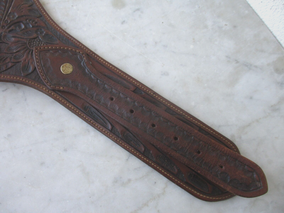 Vintage Handmade Thick Leather Ornated Fancy Gun Belt & Ammo and Colt ...