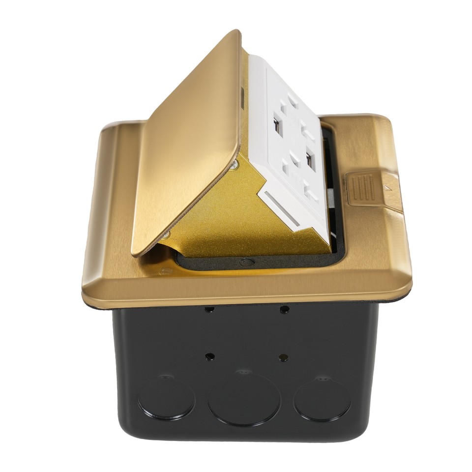 2 PCS Square Pop Up Floor Outlet Sockets Floor Mount Hidden Sockets ...