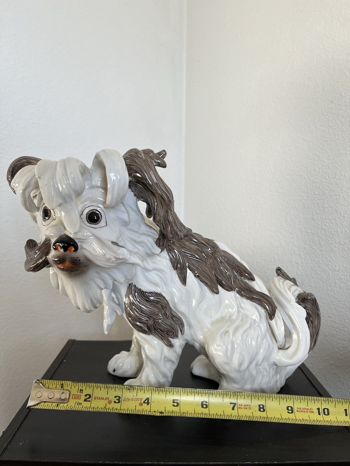 Bolognese Hound Dog Dresden Porcelain å la Meissen Style Antique 19th ...