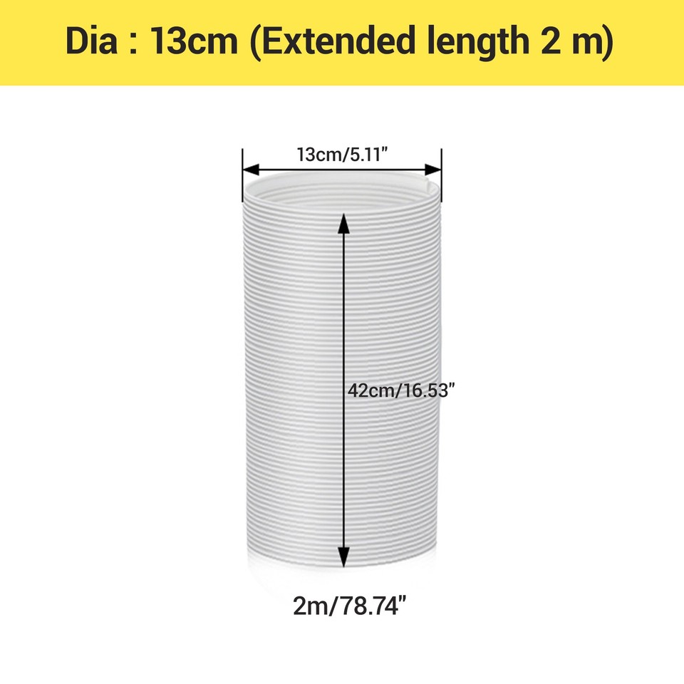 130/150mm Extra Long Air Conditioner Pipe Duct Extension Exhaust Hose ...