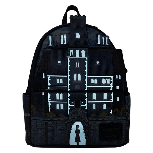 The Addams Family Wednesday Nevermore Academy Castle Glow Mini Backpack ...