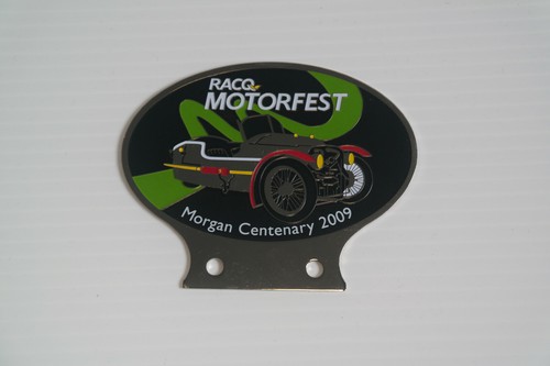 Morgan Centenary CAR BADGE G1, RACQ 2009 Motorfest metal Auto Club FREE ...