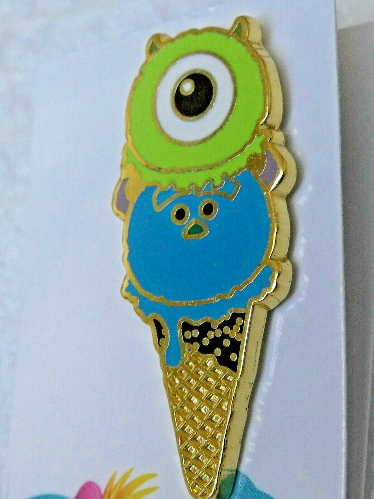 2016 Disney Booster Pin HKDL Tsum Tsum Ice Cream Cone Monsters Inc Mike ...