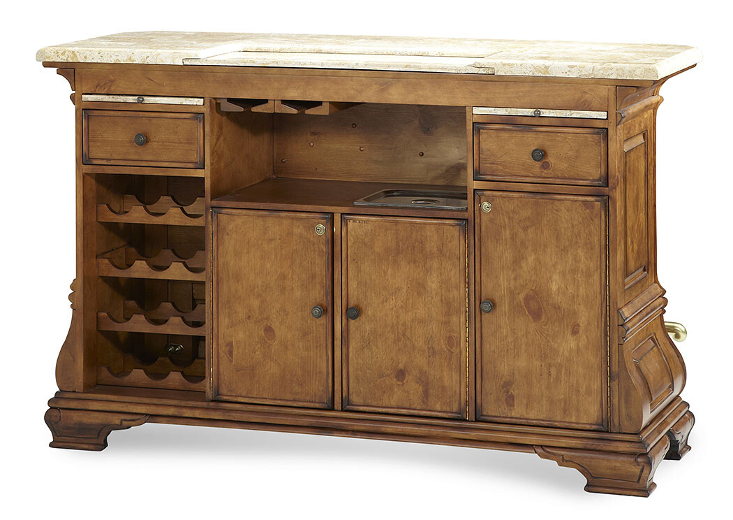 AICO by Michael Amini Tuscano bar with marble top | eBay