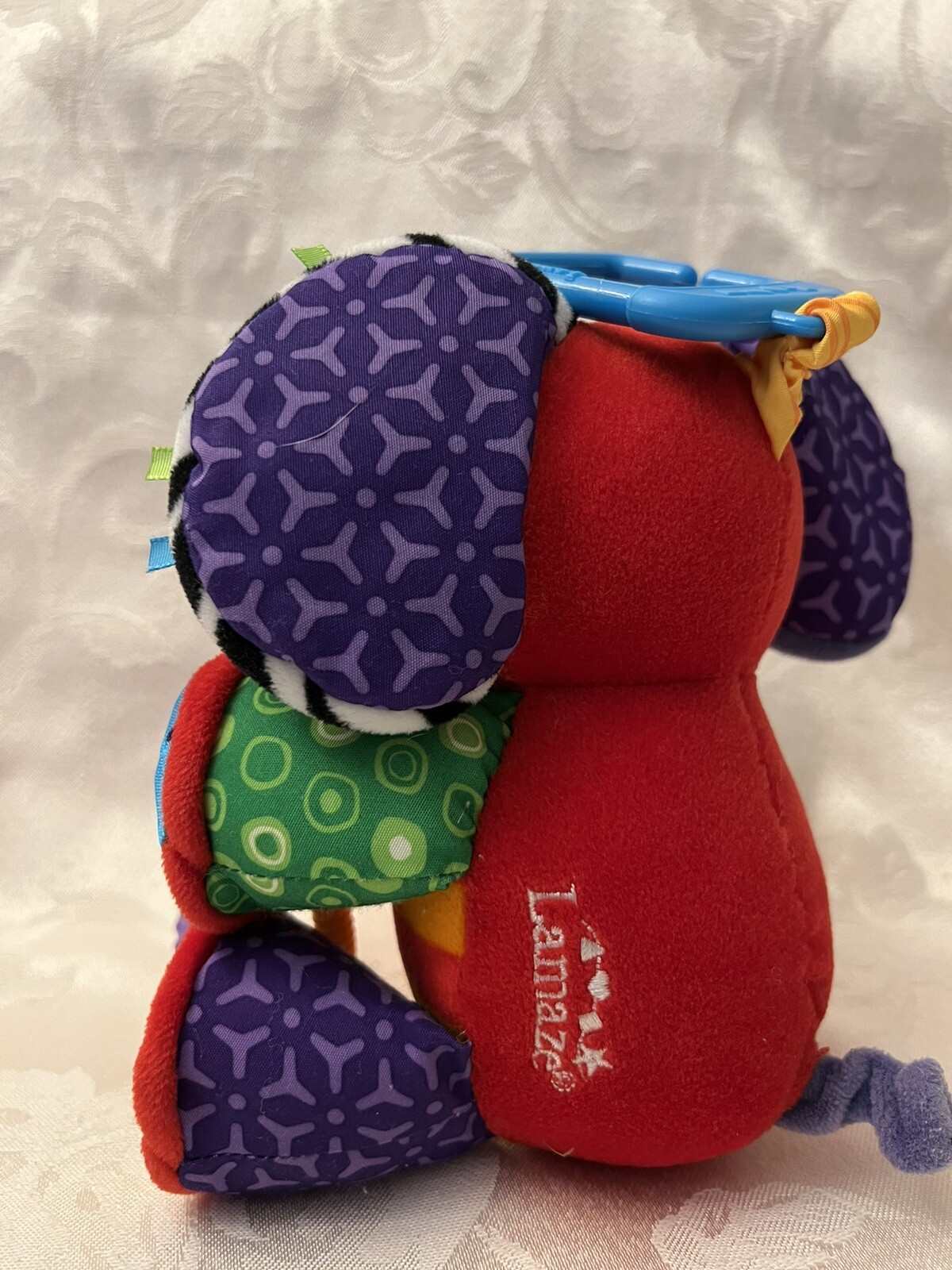 LAMAZE RED ELEPHANT RATTLE PLAY & GROW SOFT TOY TEETHING BABY TODDLER ...