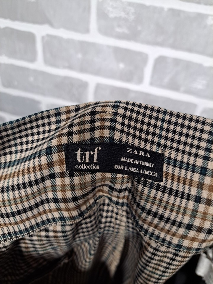 TRF Collection Zara Plaid Pleated Front Belted Womens Pants Size Large ...