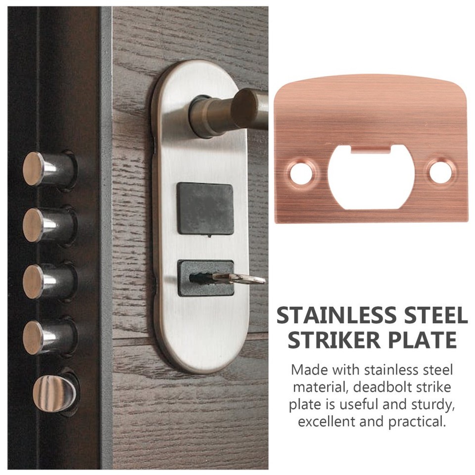 4 Pcs Door Lock Strike Plate Universal Striker Deadbolt Extended | eBay ...