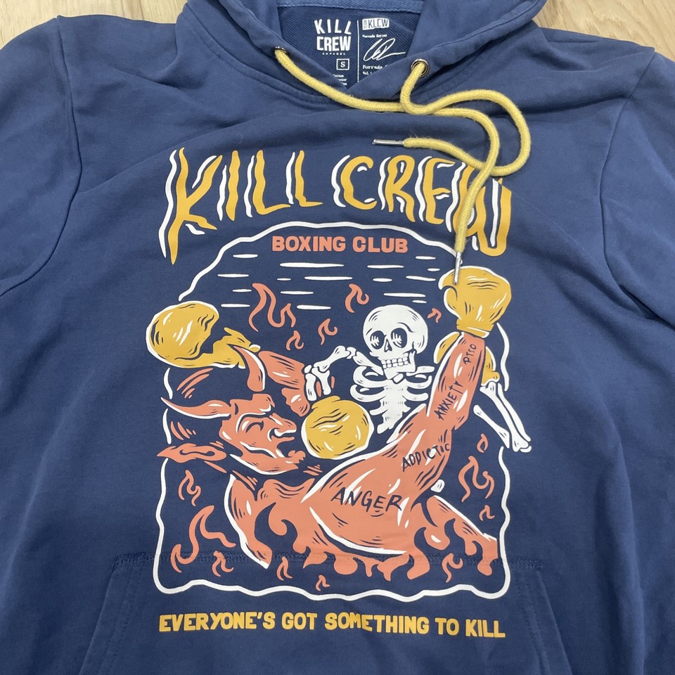 Kill Crew Porrada Series Men's Small Blue Boxing Club Graphic Pullover ...