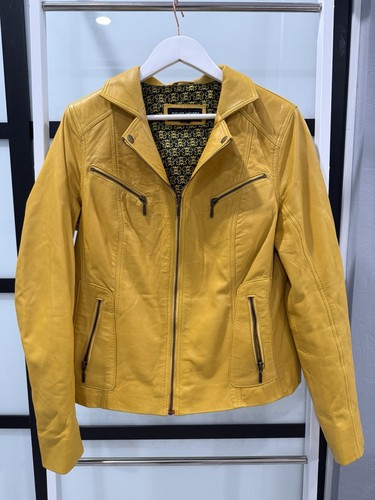 David Moore Women’s Full Zip Mustard Genuine Leather Jacket | eBay