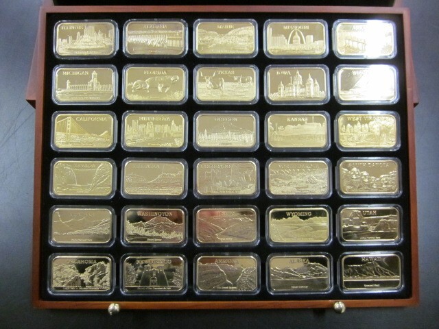 America's Fifty States Gold-Plated Ingots Hamilton Mint Complete! | eBay