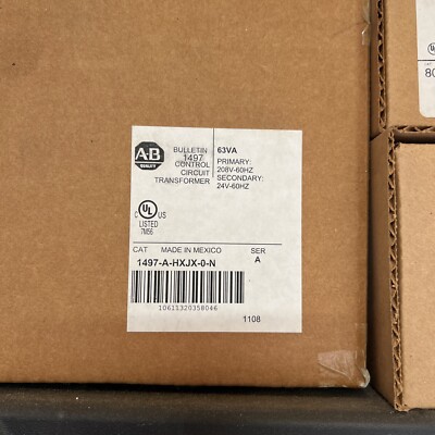 New in box Allen Bradley 1497-A-HXJX-0-N 63VA control transformer BUL ...