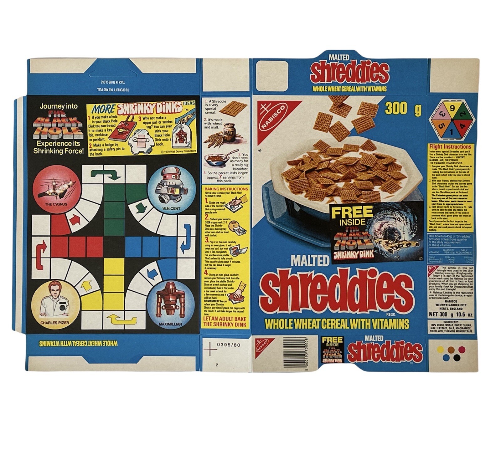 Vintage Walt Disney The Black Hole Shreddies Cereal Box Flat 1979 ...