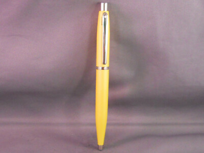 Sheaffer White Dot Yellow Ball Pen--chrome trim-push button style-NEW ...