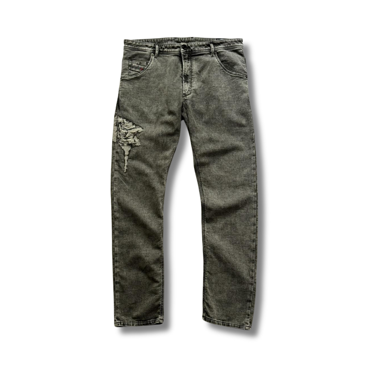 Men's Diesel Krooley-T Crashed Stretch Gray Jeans Pan… - Gem