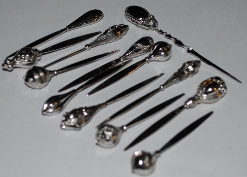 VINTAGE sterling silver cocktail picks signed TD, set of 13 best for ...