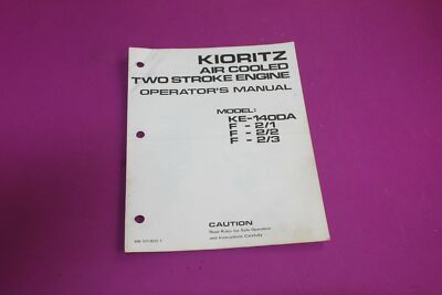 Kioritz Echo Air Cooled Two Stroke Engine Models KE-140DA Operators ...