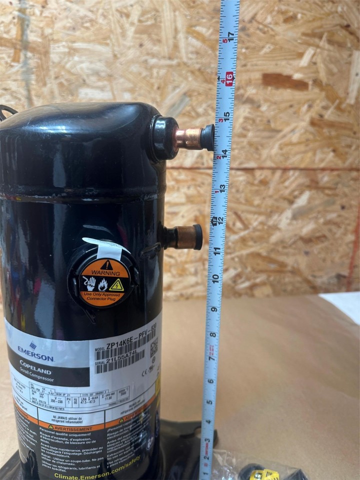 Copeland Scroll Compressor 1 Ton 1.2 Ton ZP14K6E-PFV 1Ph 208-230V R410A ...