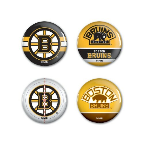 Boston Bruins Wincraft NHL Button Pins 4 Pack 1-1/4" Round FREE SHIP ...