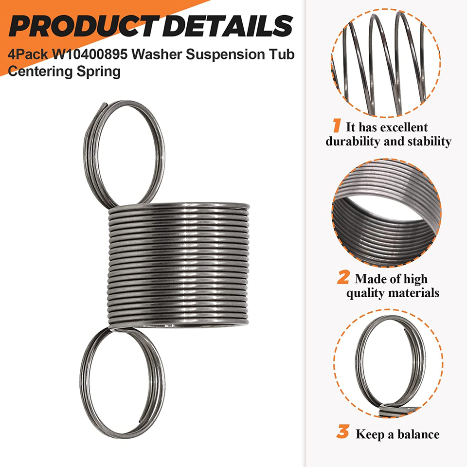 Washer Suspension Tub Centering Spring for Whirlpool Kenmore 4 Pack | eBay