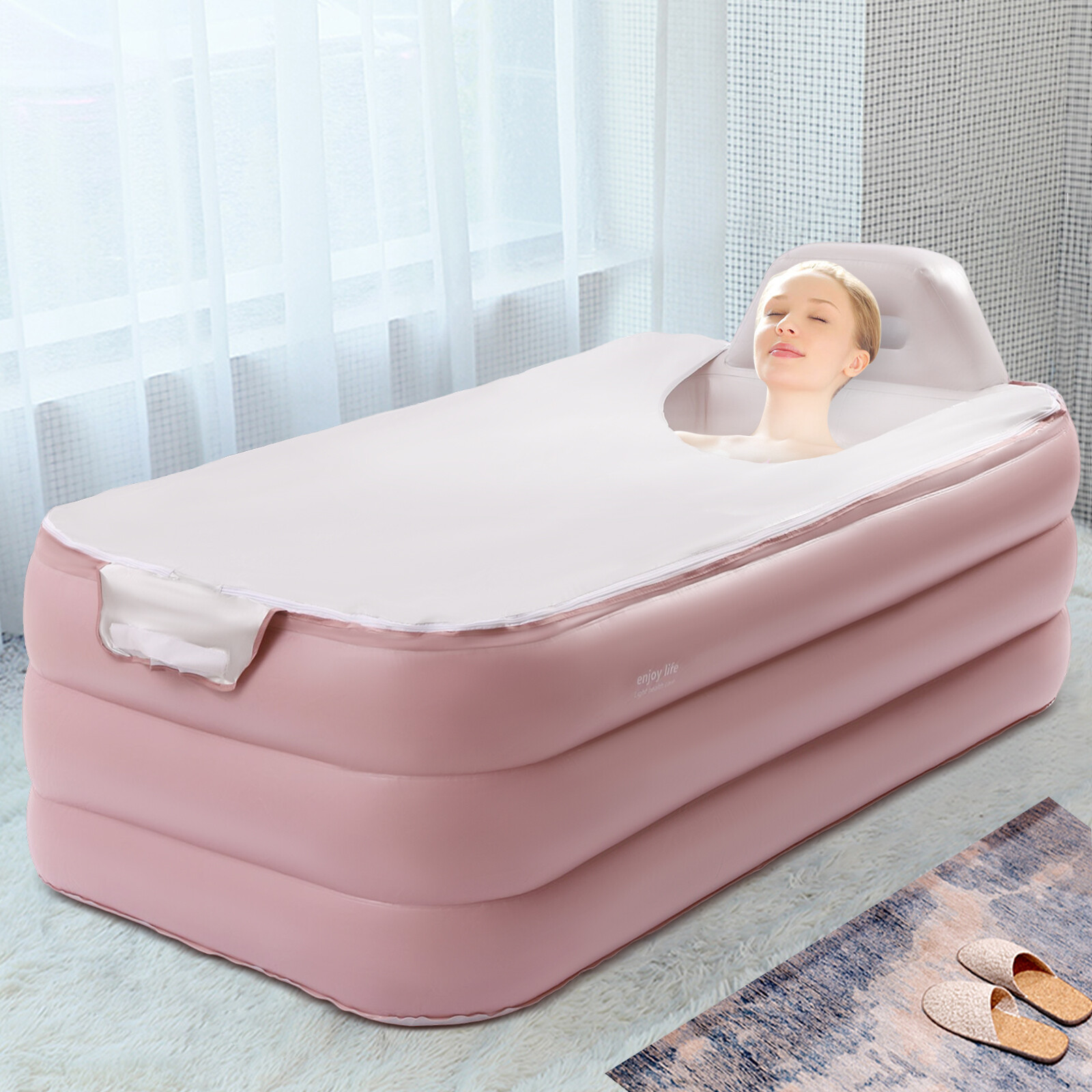 Portable Automatic Wireless Inflatable Bathtub PVC Spa Shower Tub ...