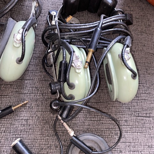 2 X DAVID CLARK Model H10-40 & 30 Aviation HEADSET Microphone Dual Plug ...