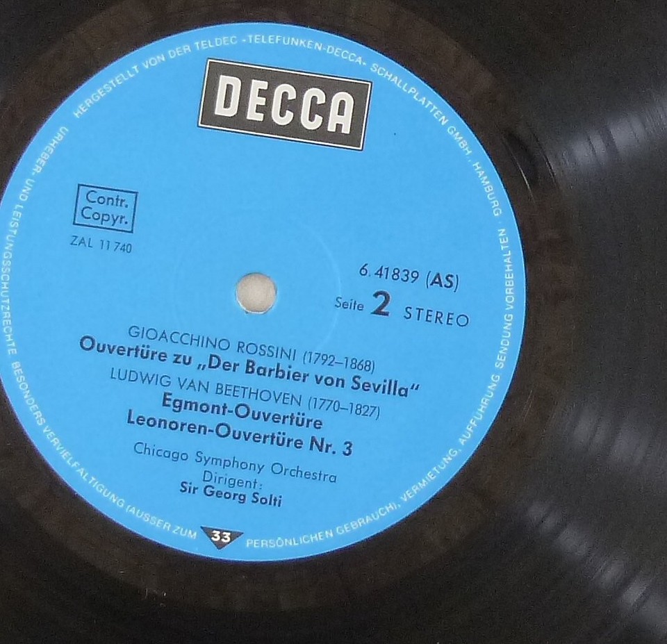 12" LP Vinyl Georg Solti - Chicago Orchestra - Beethoven... - RAR ...