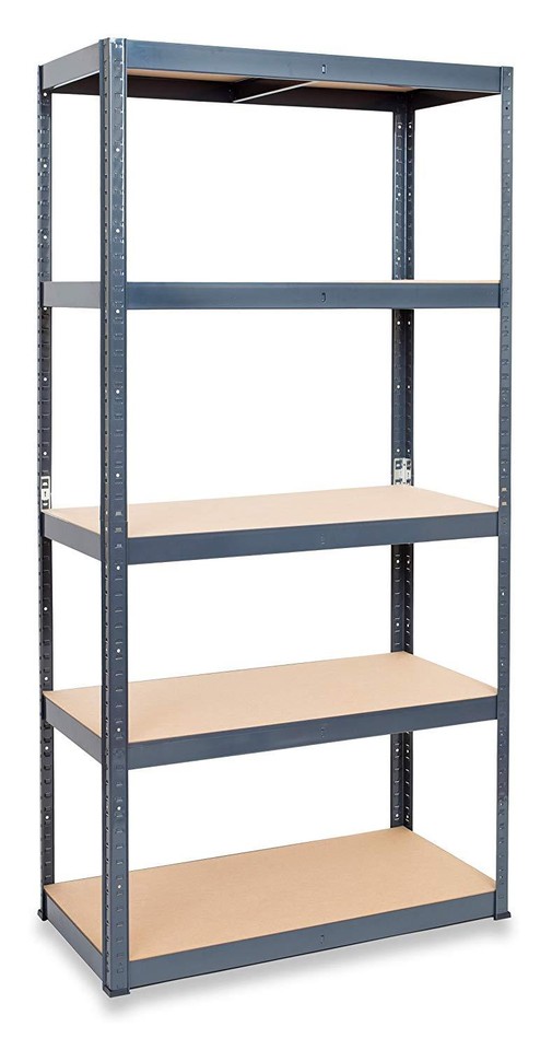 Pack of 3 GREY Garage Storage Shelves Heavy Duty Racking Workshop Shed ...