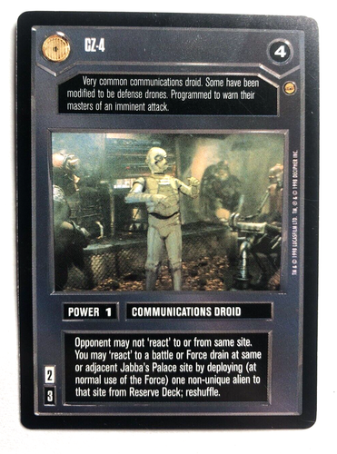 Star Wars CCG CZ-4 Jabbas Palace DARK SIDE Decipher SWCCG NEAR MINT NM ...